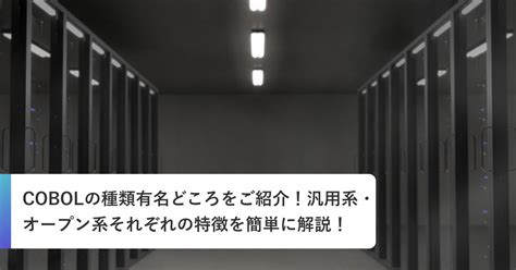 COBOLの種類有名どころをご紹介汎用系オープン系それぞれの特徴を簡単に解説 案件評判