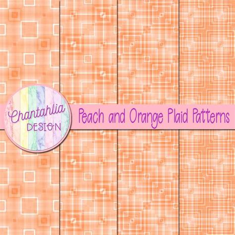 Peach And Orange Plaid Patterns