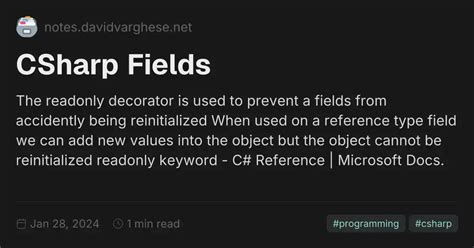 Csharp Fields