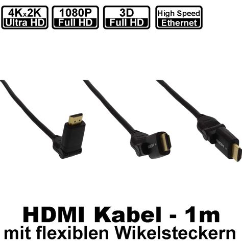 HighSpeed HDMI Kabel, 4K, HDMI Stecker / HDMI Stecker, 1m