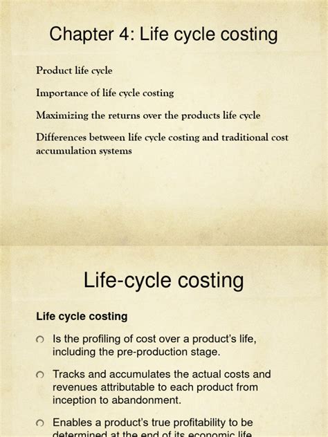 Chapter 4 Life Cycle Costing Pdf Life Cycle Assessment Profit Economics