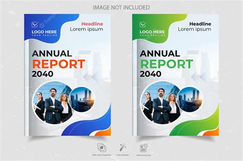 벡터 현대 연례 보고서 비즈니스 전단지 템플릿 디자인 프리미엄 벡터