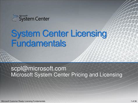 Ppt System Center Licensing Fundamentals Powerpoint Presentation