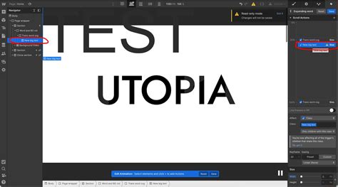 Interaction Size Affects Size On A Div But Direction On A Font