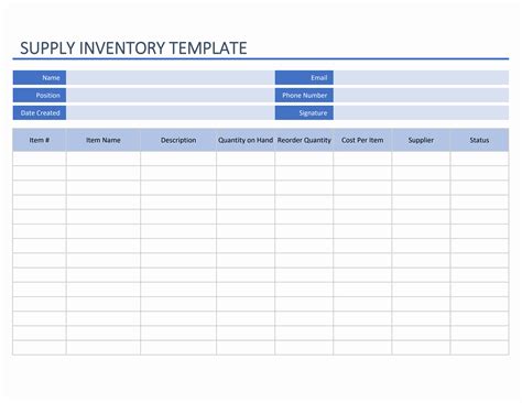 Inventory Spreadsheet Excel Template