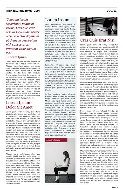 Newspaper Layout Template Word Google Docs Highfile