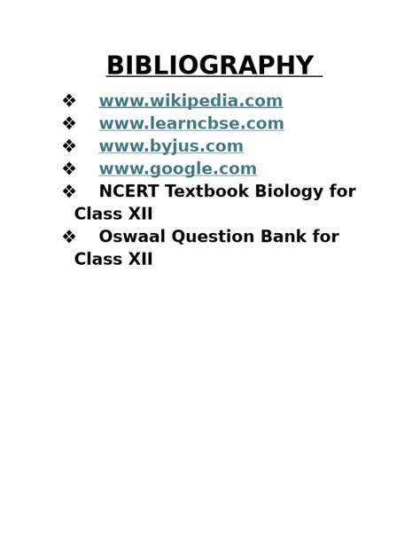 Bibliography Biology Pdf