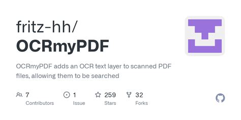 GitHub Fritz Hh OCRmyPDF OCRmyPDF Adds An OCR Text Layer To Scanned PDF Files Allowing Them