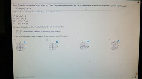 Solved Rewrite The Equation In A Rotated Xysystem Without