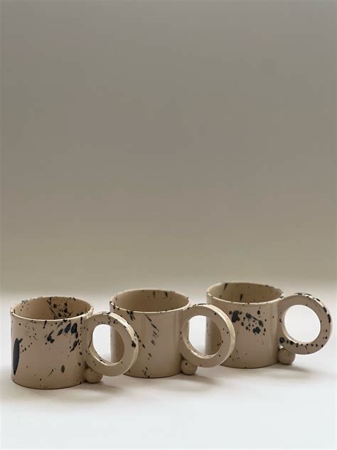 Handmade Slab Built Stoneware Mug 250 Ml 8 Oz Platform