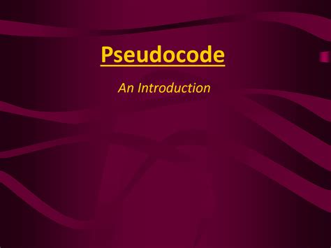SOLUTION Pseudocode Basics Studypool