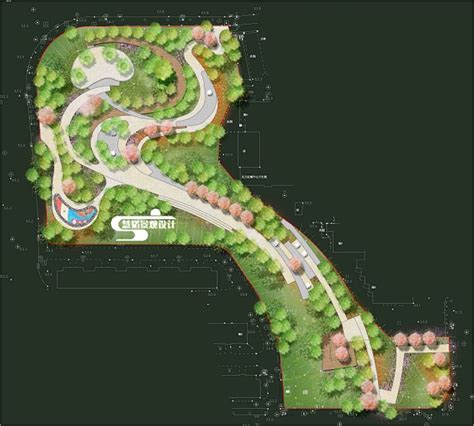 公园景观彩平psd 花瓣网