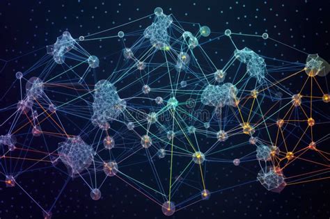 neural network with its interconnected nodes and layers representing