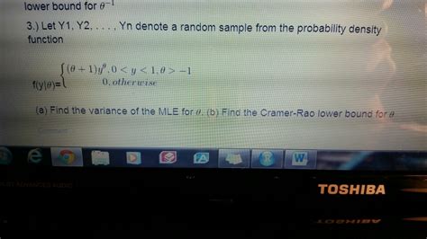 Solved Let Y1, Y2, ..., Yn denote a random sample from the | Chegg.com