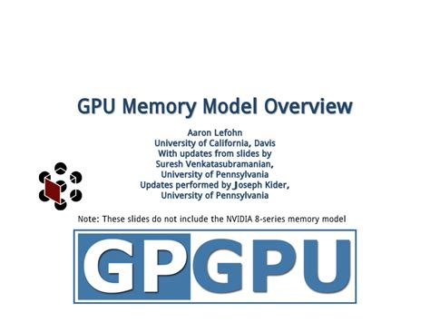 PDF GPU Memory Model Overview