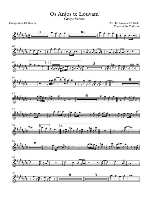 Os Anjos te Louvam sax C# - Saxofone Alto | PDF