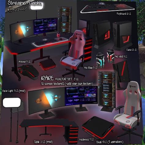 Second Life Marketplace Rassuel Streamer Gacha Microphone Red