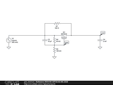 Mosfet Time Delay Example Circuitlab