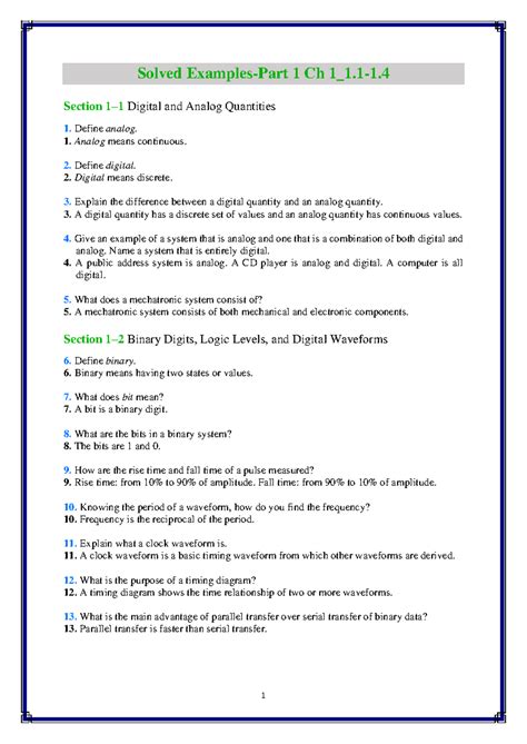 Solved Examples Part 1 Ch 1 1 1 Solved Examples Part 1 Ch 1 1 1 Section 1 1 Digital And