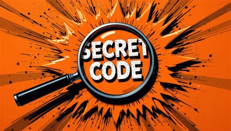 Bold Comic Style Secret Code Graphic With Orange Burst Stock Illustration Illustration Of