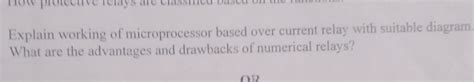 Solved Explain Working Of Microprocessor Based Over Current
