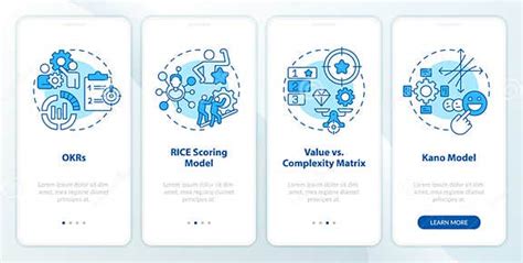 Prioritization Frameworks Blue Onboarding Mobile App Screen Stock