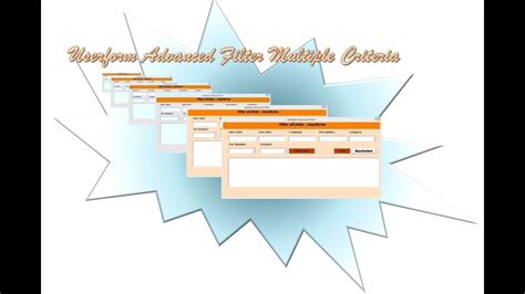 Excel Userform Advanced Filter With Multiple Criteria Youtube