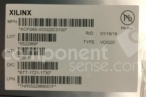 XCF04SVOG20C0100 Xilinx Integrated Circuits ICs Distributors And Price Comparison