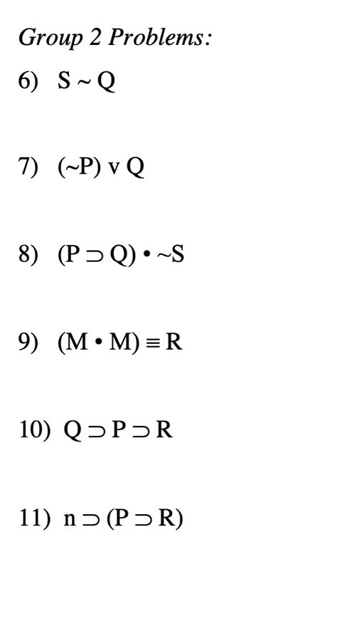 Solved Group 2 Well Formed Formulas And Main Operators