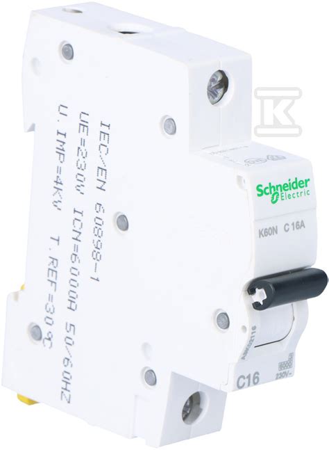 1-pole miniature circuit breaker K60N-C16-1 C 16A A9K02116