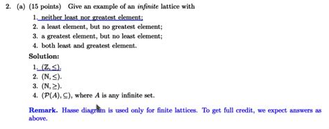 a 15 points give an example of an infinite lattice with neither