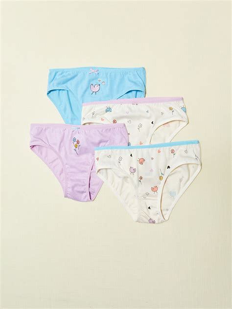 Printed Girl Panties 4 Pieces W28942z4 G8j W28942z4 G8j Lc Waikiki