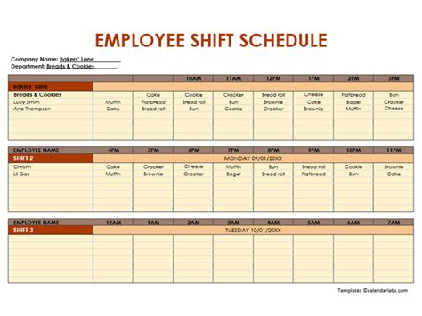 excel shift schedule template