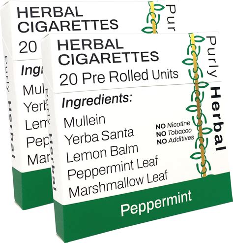 Herbal Cigarettes Peppermint 40 Herbal Cigarettes Tobacco