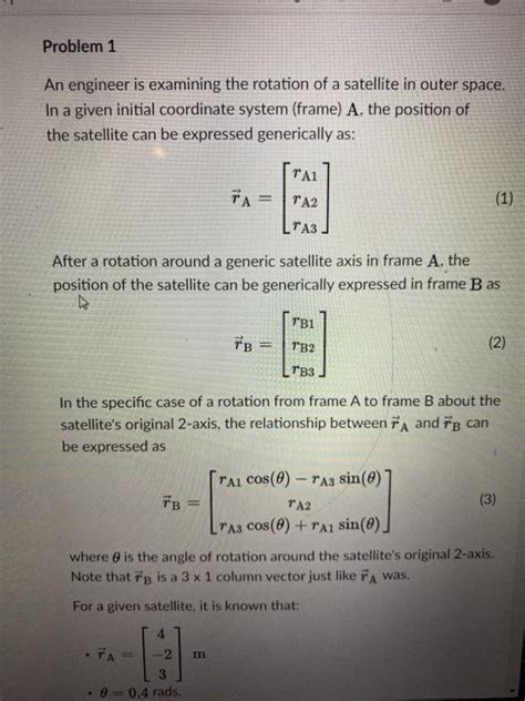 Solved Problem An Engineer Is Examining The Rotation Of A Chegg