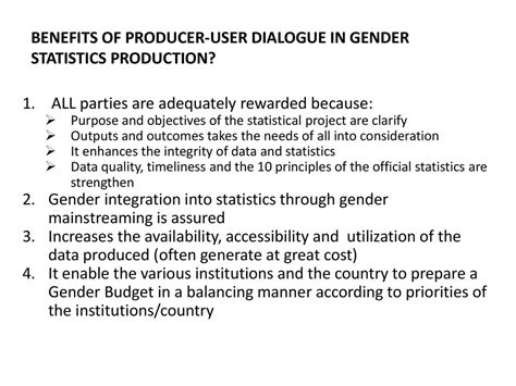 LECTURE PRODUCER USER DIALOGUE IN GENDER STATISTICS PRODUCTION Ppt Download