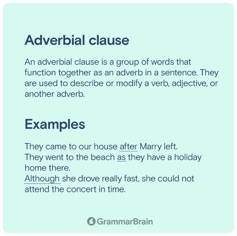 understanding adverbial clause definition examples and exercises