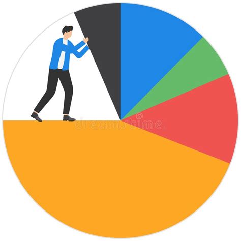 Analyst Standing On Pie Chart Pushing Allocation To The Best Performance Position Stock