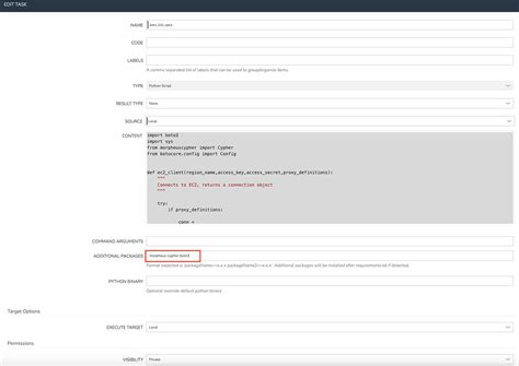 Python Task To Check Aws Connectivity From Morpheus Application Node