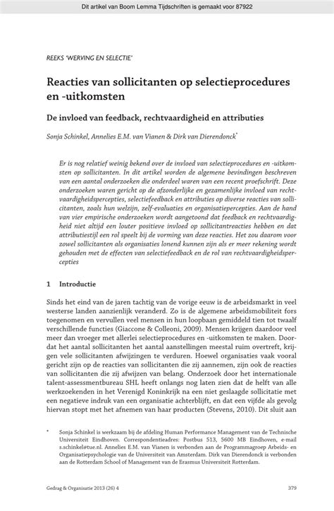 Pdf Applicant Reactions To Selection Events Effects Of Feedback Fairness And Attributions