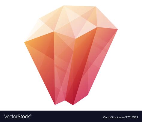 Shining Uncut Realistic Mineral Gemstone Red Ruby Vector Image