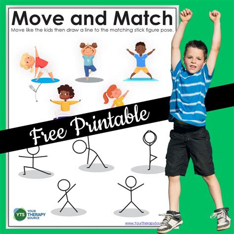 Physical Education Worksheet Move And Match Your Therapy Source