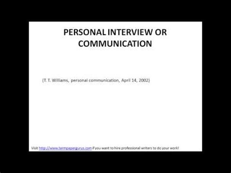 How To Cite Interviews In APA Style TermPaperGurus