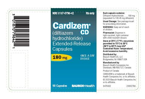 Cardizem Cd Package Insert Prescribing Information