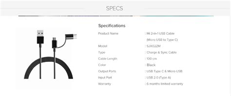 Mi In Usb Cable Micro Usb To Type C Cm Global Version Shopee Philippines
