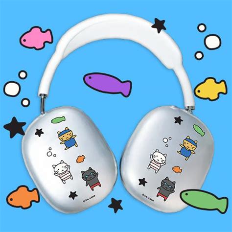 이레케이스앤굿즈 수영캣 에어팟맥스케이스 클리어 투명젤리 투명하드 케이스