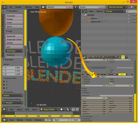 Dupli Groups Duplicate Mesh Along Text Blender Stack Exchange