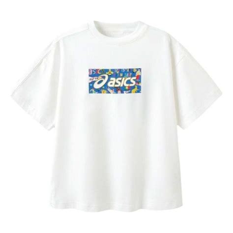 Gs Asics Logo Print T Shirt White Blue 332241173077 10