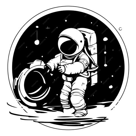 Premium Vector Astronaut In Space Astronaut In Outer Space Vector Illustration