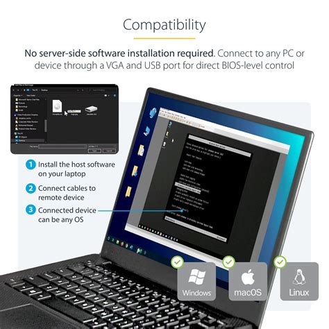 Portable Laptop Crash Cart Adapter For Server Management Compact Kvm Console Taa